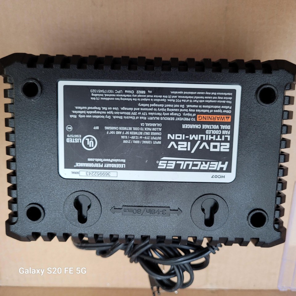 Hercules HC04 Lithium Ion 20v/12v Multi Voltage Battery Fast Charger # ...