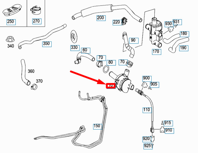 Auxilary Water Pump MERCEDES S-class W221 216 CL A2218350164 for sale ...
