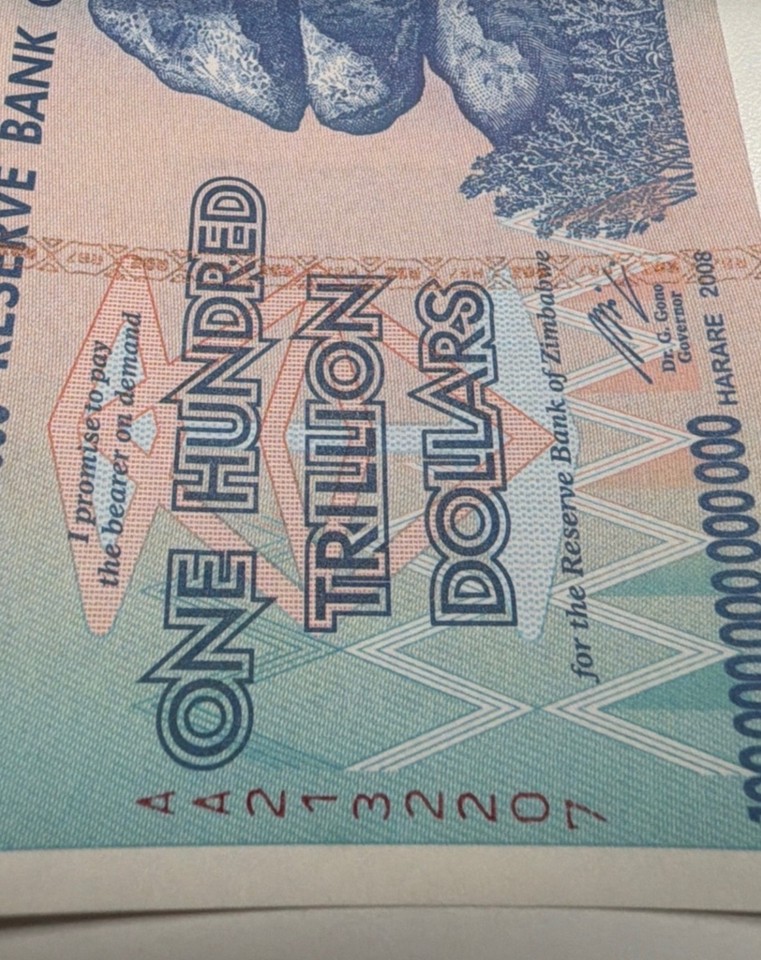 Authentic Zimbabwe 100 Trillion Dollars, UNC, AA/2008, P-91 | eBay