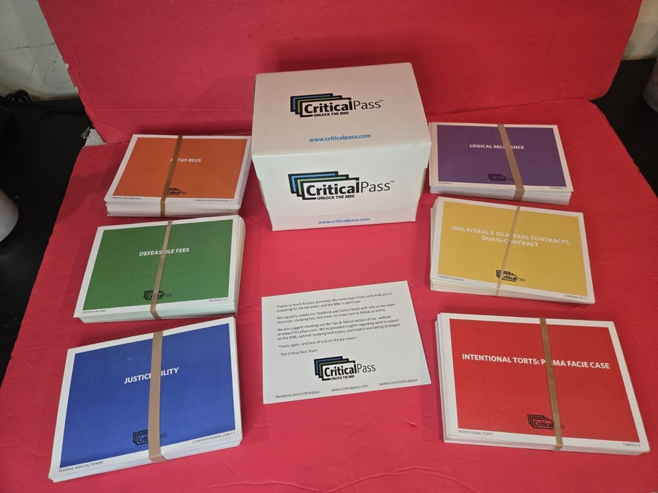 Critical Pass MBE Flashcards - Unlock The MBE - Complete Set | eBay