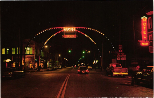 Brocton New York Nighttime Brocton Arch Street Scene Unposted Postcard ...