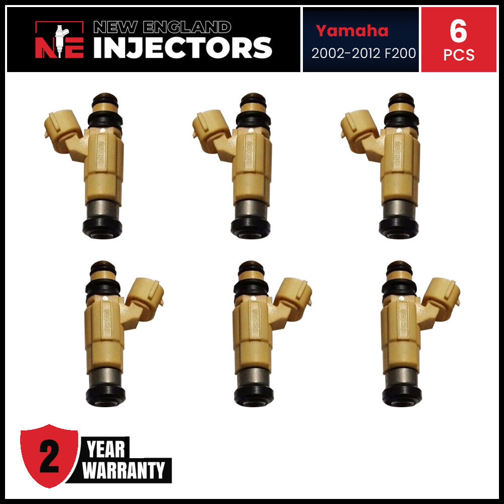 Yamaha 2002-2012 F200 F225 Fuel Injectors Flow Tested CDH240 (6) 69J ...