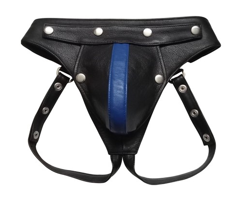 Authentic Men's Leather Cod Piece Thong Jockstrap Fetish Underwear with ...