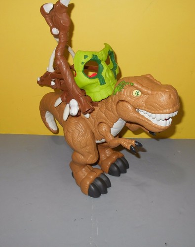 Imaginext T-Rex Dinosaur Toy Sound Fisher-Price Skeleton Armor Boulder ...