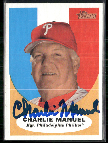 Charlie Manuel Signed 2010 Heritage RC IP Auto #219 | eBay