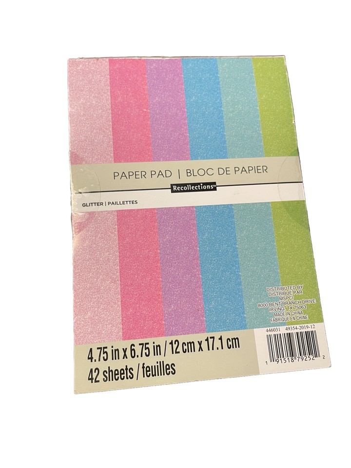 2 Glitter cardstock paper Pad Recollections Scrapbook 4.75 X 6.75 ...