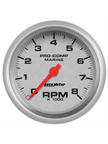 Auto Meter Gauge Tacho 3 3/8 8K RPM Marine Silver (200779-33) | eBay