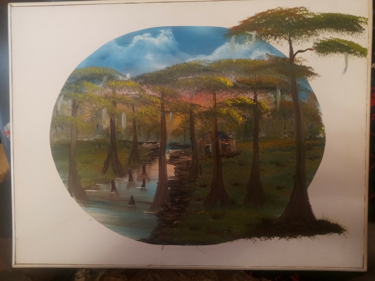 Swamp Scene Paintings Lot American School , 19th Century, Swamp