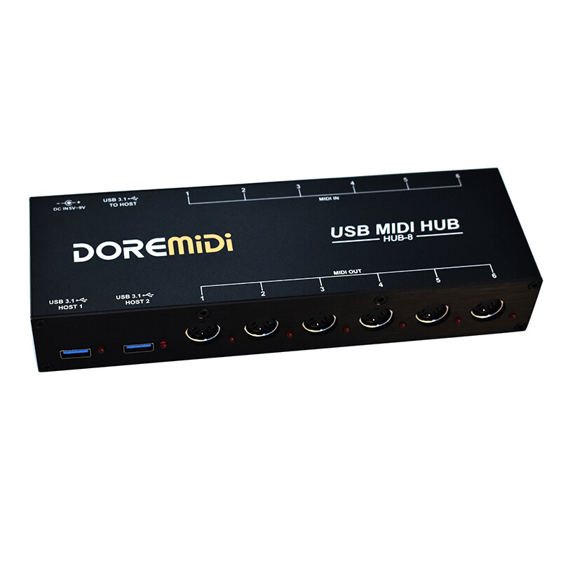USB3.1 HUB-8 MIDI 6x6 MIDI Interface x2 MIDI Hub Controller 96 Channels ...