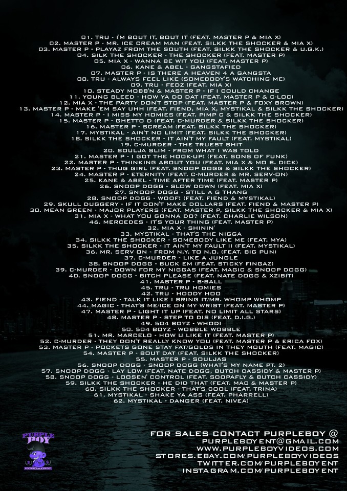 No Limit Records Music Video Collection DVD Master P Snoop Dogg ...