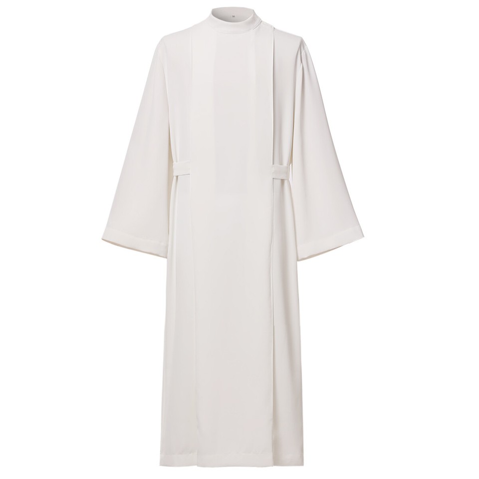 Christian Catholic Priest Pleated Alb Clergy Ivory White Robe Pastor ...