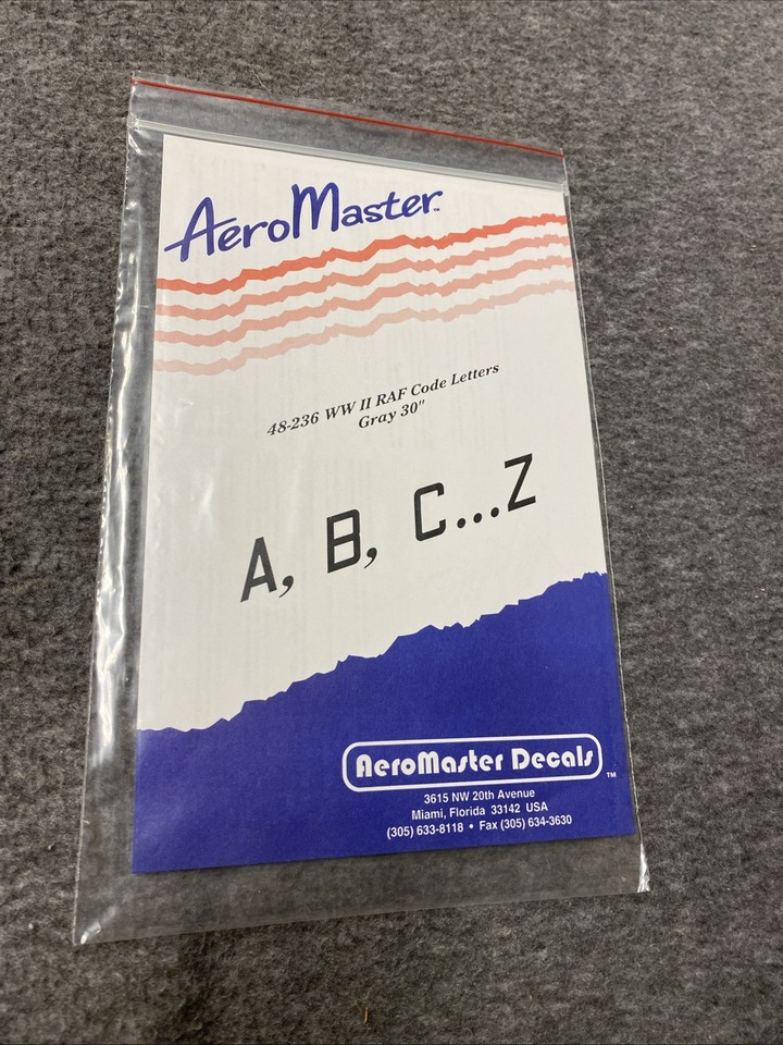 AeroMaster Decals 48-236 WWII RAF Code Letters GRAY 30” A B C …Z 1/48 WW2 | eBay