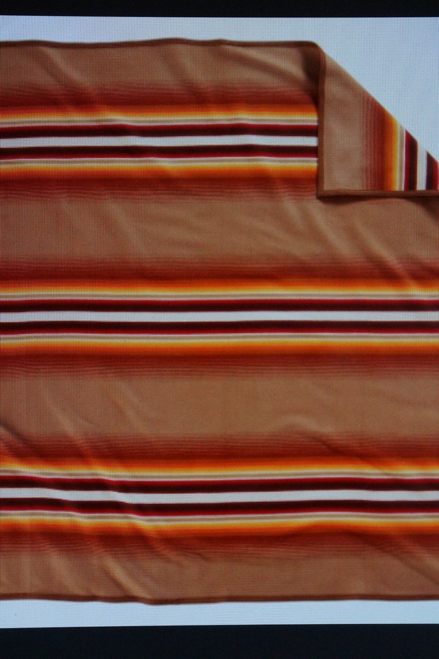 Pendleton Serape Archival Wool Blanket Striped 64"x72" Ralston Tan USA ...