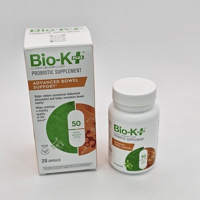 Bio-K Plus Probiotic Advanced Bowel Support Vegan Gluten-Free 20 ...