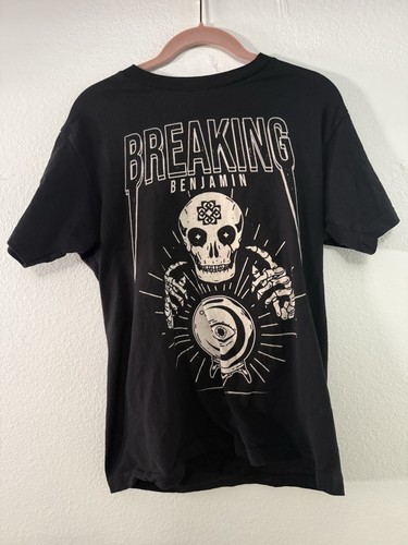Breaking Benjamin T-Shirt Black Skull Crystal Ball Graphic Rock Tee ...