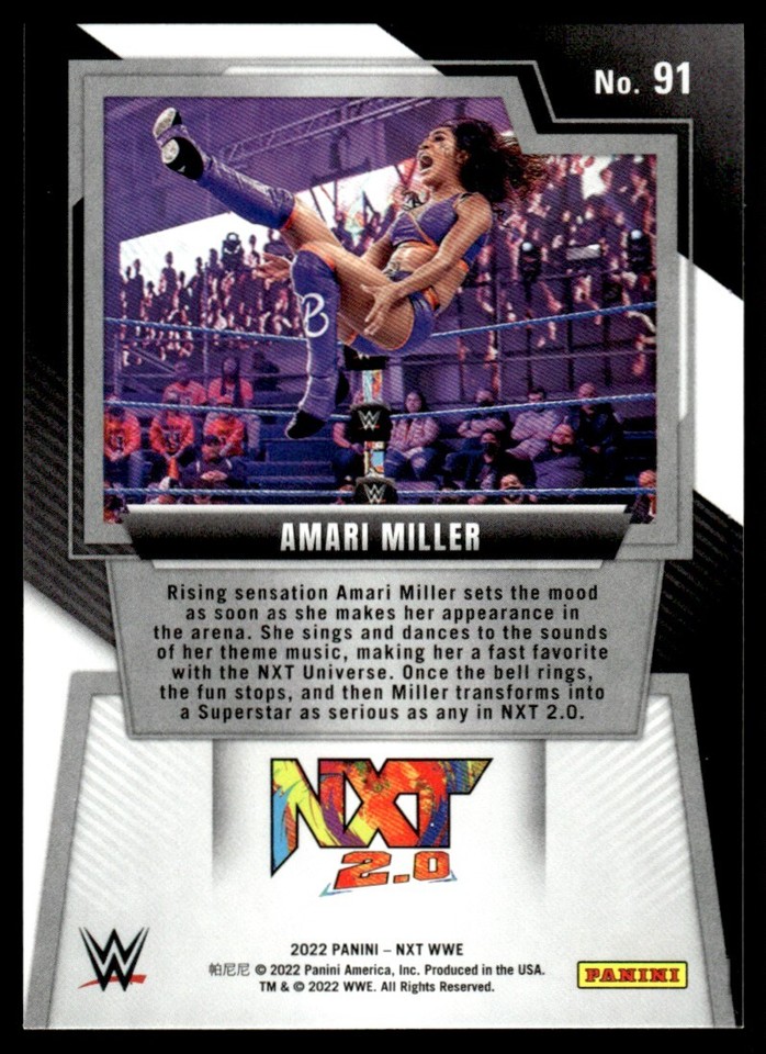 2022 PANINI WWE NXT WRESTLING CARD AMARI MILLER RC #91 RC 4957 | eBay