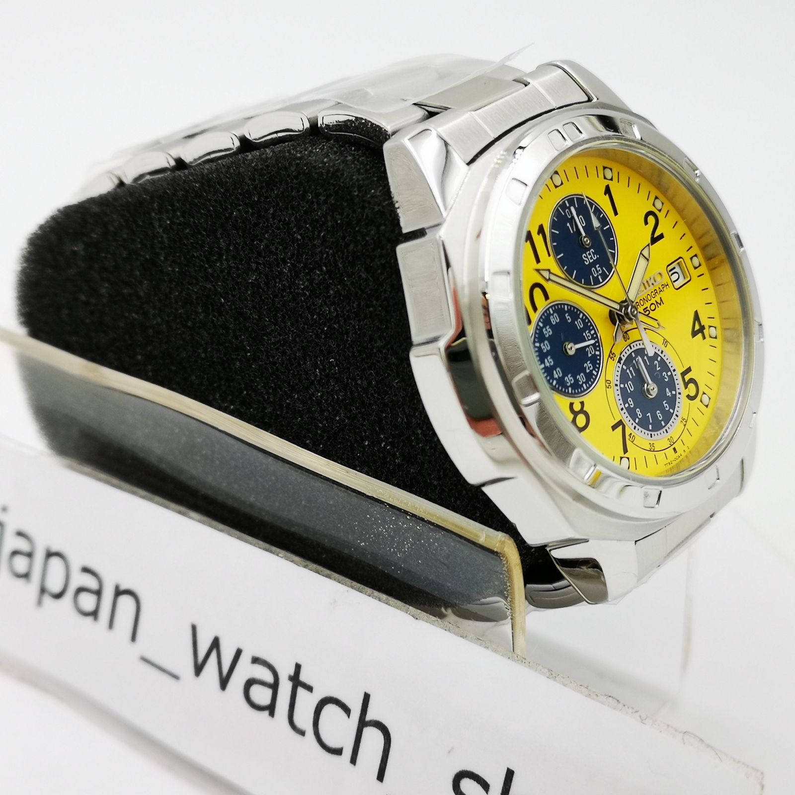 SEIKO SND409P1 Yellow Silver Band Analog Waterproof 5BAR Men's Watch ...