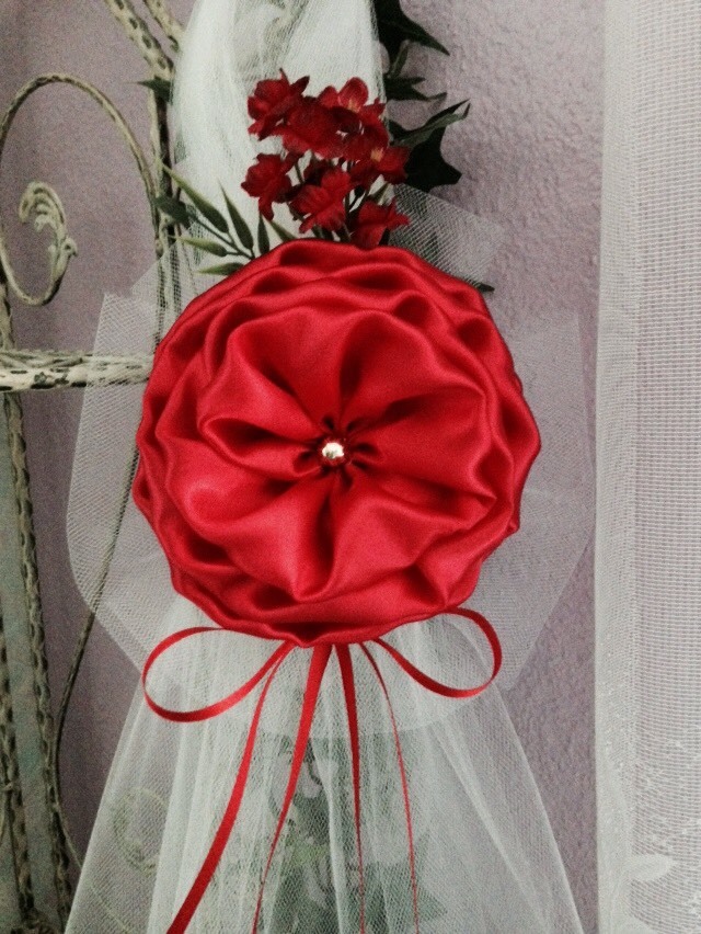 SET OF 6 Red Pew Bows, Chair Bows, Arch, Aisle, Table Wedding decor ...