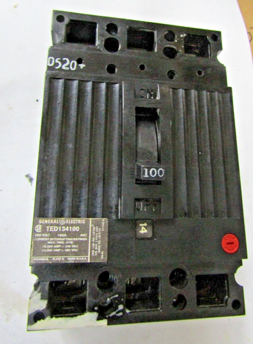 ️GENERAL ELECTRIC 100 AMP CIRCUIT BREAKER 480 VAC 3 POLE TED134100 ...