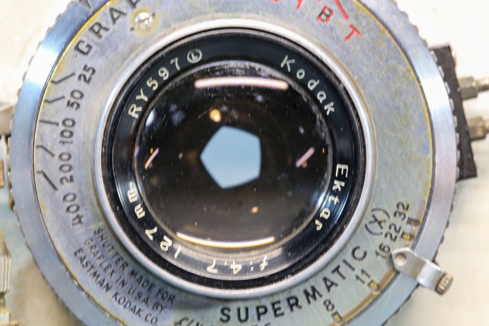 Graflex Crown Speed Graphic 4X5 Kodak Ektar 127mm f/4.7 Works 100% ...