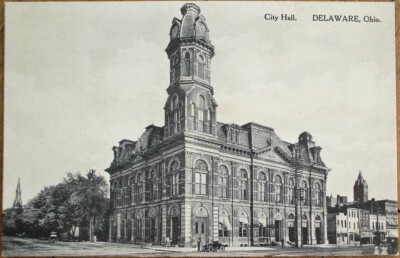 Delaware, OH 1910 Postcard: City Hall Building - Ohio | eBay