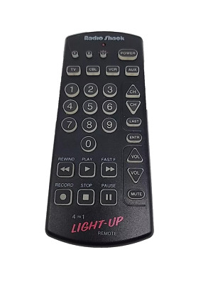 Radio Shack Remote Control 4 in 1 Light Up Universal Remote cat no. 15 ...