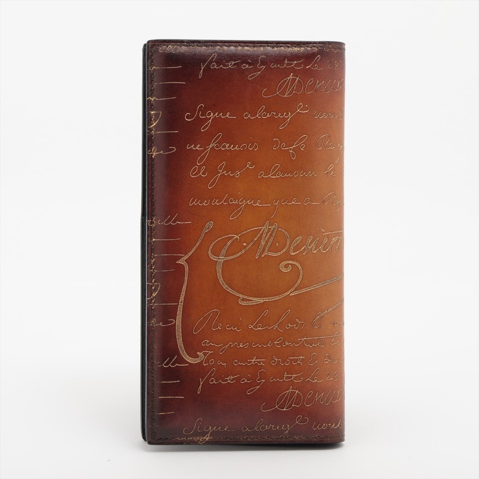 Berluti Calligraphy Leather Wallet Brown | eBay