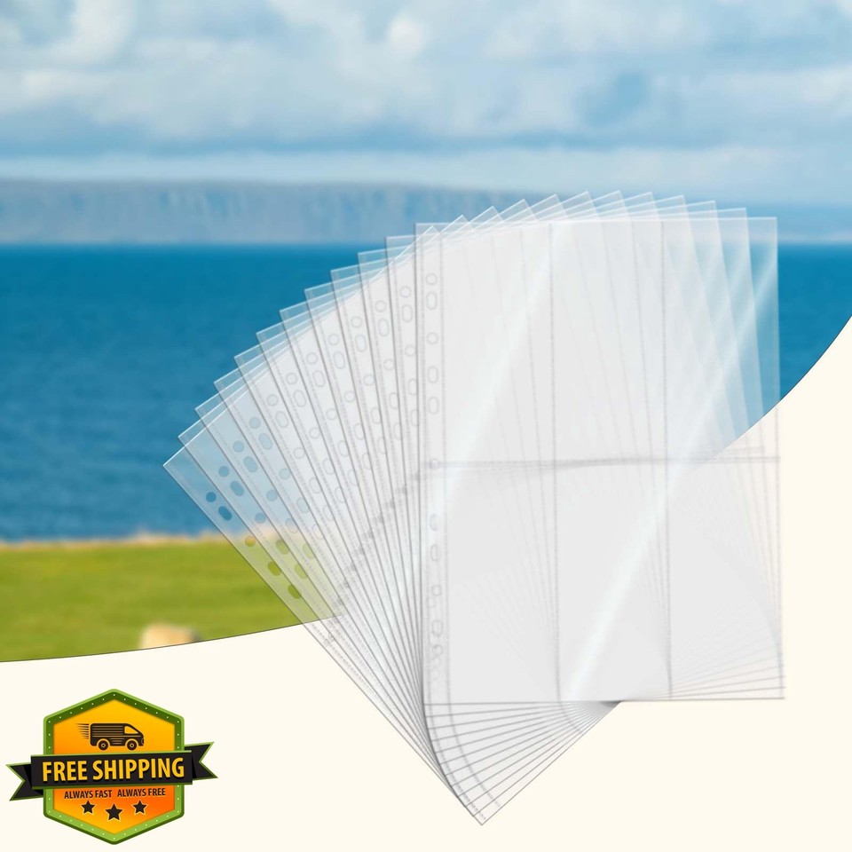 NatSumeBasics A4 6 Pocket Sheet Protectors Clear Binder Sleeves | eBay