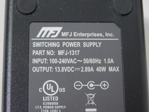 MFJ-1317 13.8VDC 2.89A Ham Radio Switching Power Supply (two available ...