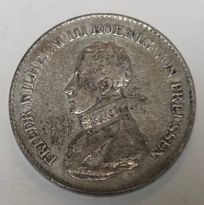 1818 Prussia German Germany Silver One Thaler Coin Friedrich Wilhelm ...