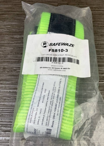 Safewaze FS810-3 3ft. Heavy Duty Reinforced Cross-Arm Strap for Fall ...