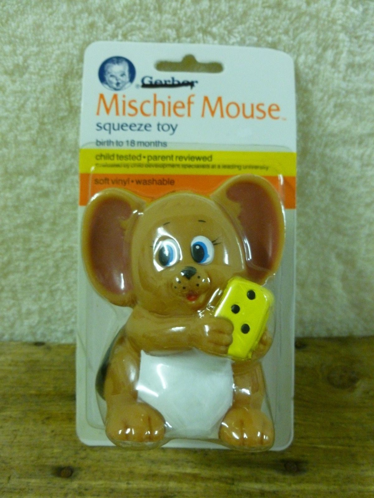 Vintage Gerber Squeeze Toy -Mischief Mouse (Birth to 18 months) 1987*BN ...
