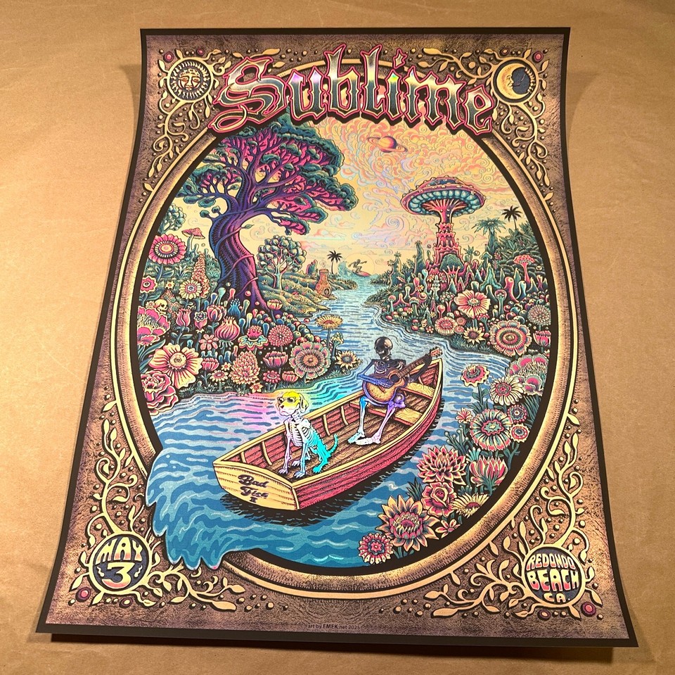 🛶 Sublime EMEK FOIL Poster #/162 Redondo Beach 2025 5/3 Beachlife Skunk Records | eBay