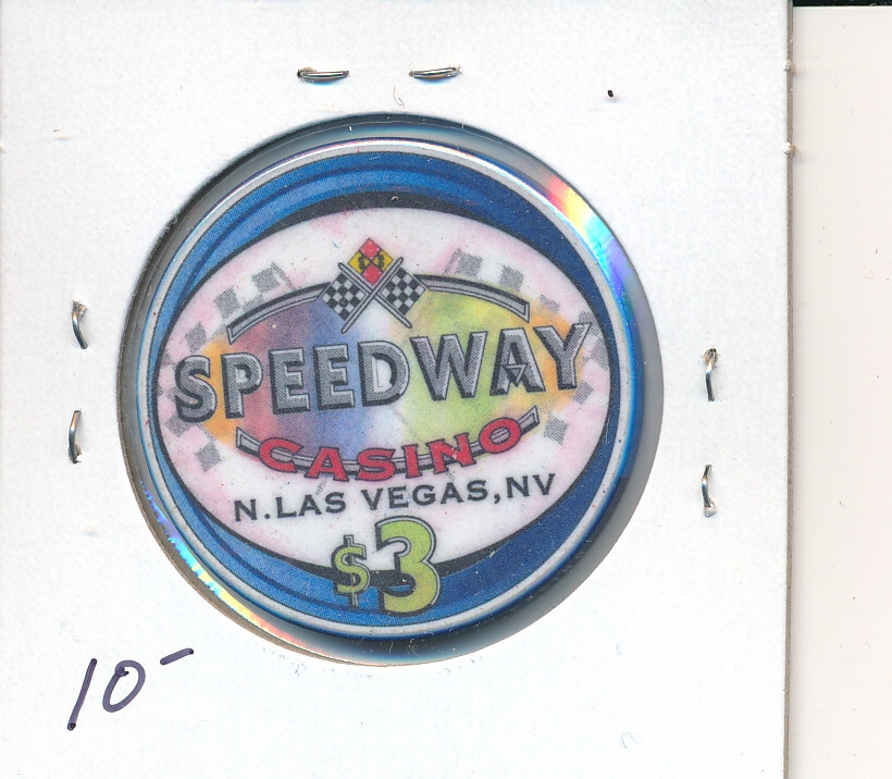 $3 CASINO CHIP -SPEEDWAY CASINO N. LV NV 2002 CHIPCO #V9818 OBS CLOSED ...