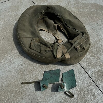 VTG FISHMASTER Float Fishing Tube Canvas WITH Metal PADDLE PUSHERS Fin ...