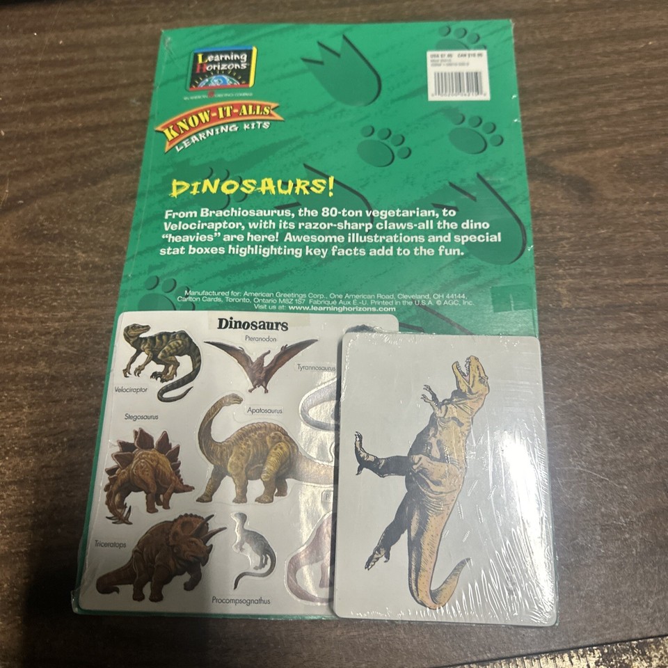 DINOSAURS! (KNOW-IT-ALLS) Jay B. Johnson kit; Book,Stickers, & Cards sealed new | eBay