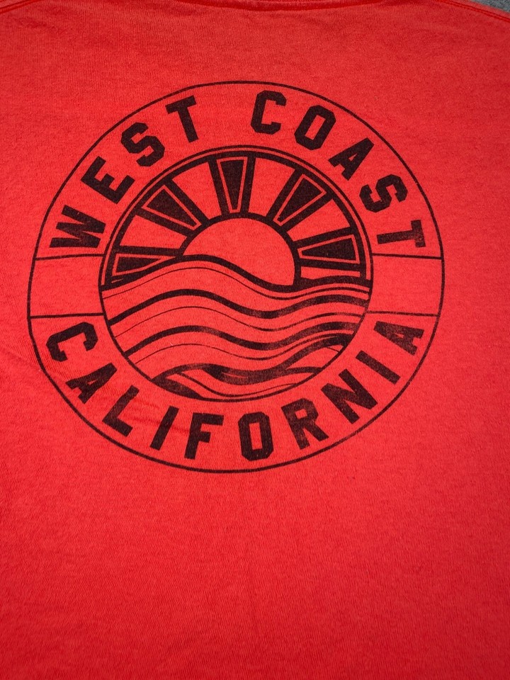 Fifth Sun West Coast California LA Crop T Shirt Women S Small Red Long ...