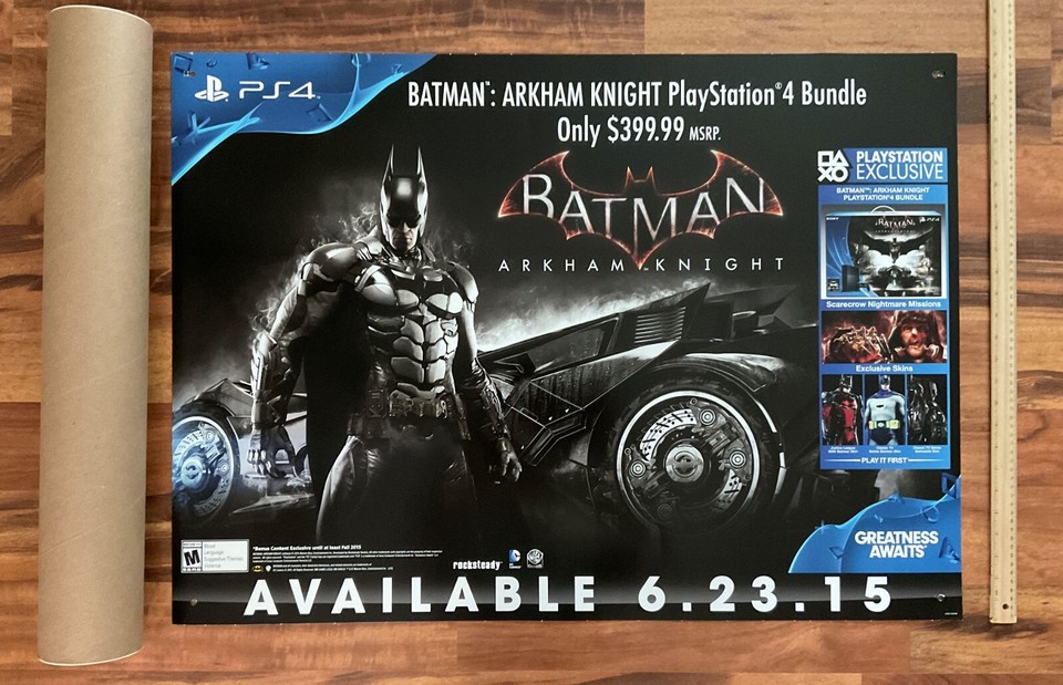BATMAN ARKHAM KNIGHT Video Game Store Display Poster 2015 PS4 Promo ...