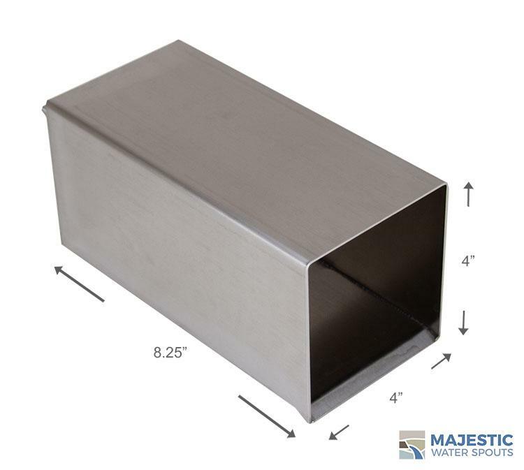 Hugo 4" Box Square Scupper for Pool/Spa or Water Fountain in Stainless ...