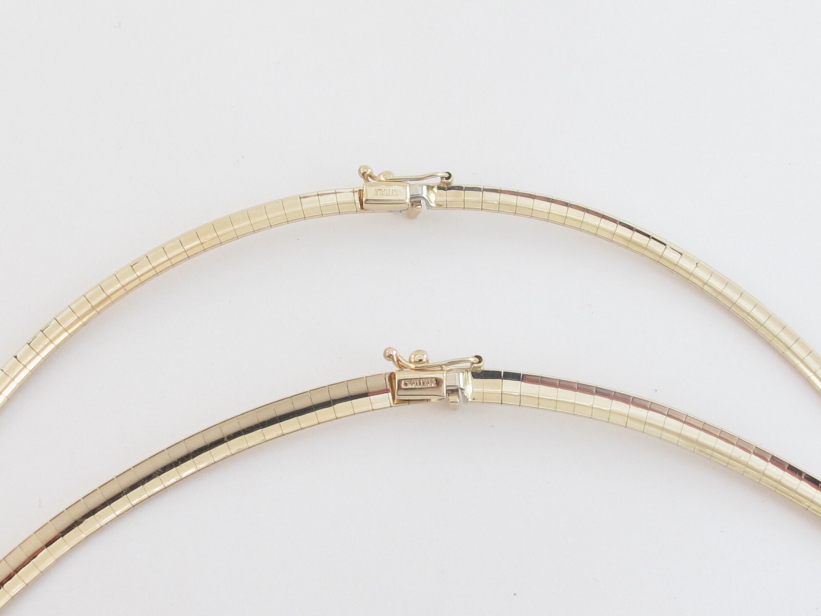 14k Yellow Gold Classic Omega Chain Necklace 16" 18" 20"- 2 mm to 6mm ...