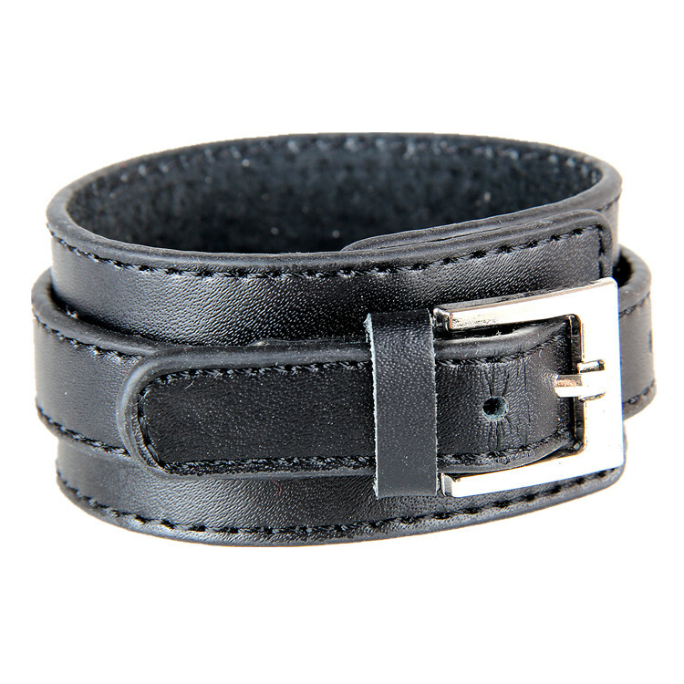 Double-layer Adjustable Leather Bracelet Punk Casual Cuff Women/Men's ...