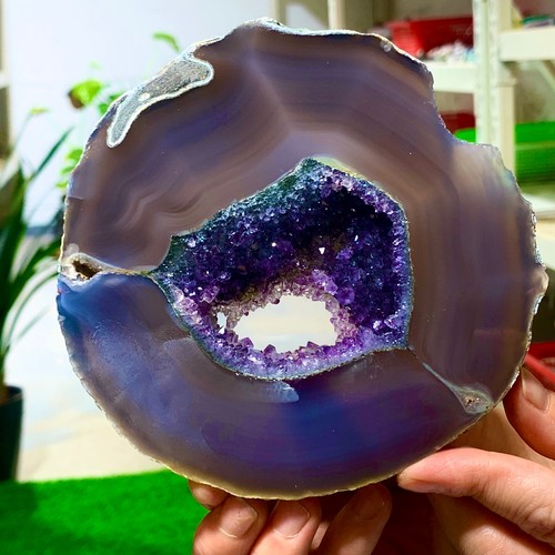 371G Natural Amethyst geode quartz cluster crystal specimen Healing | eBay