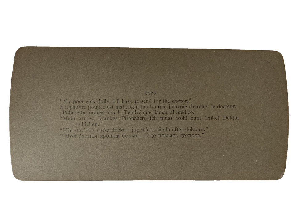 C.1890 CUTE GIRL TAKING CARE OF SICK DOLL IN BED, DOCTOR PHOTO ...