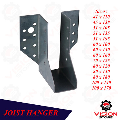 JOIST HANGERS HEAVY DUTY FACE FIX HANGER TIMBER GALVANISED 2mm STEEL ...