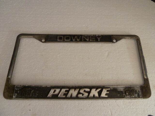 downey California penske cadillac Vintage gm Dealer License Plate Frame ...