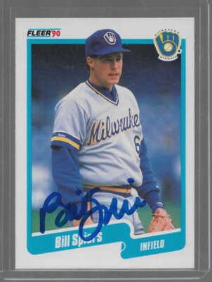 1990 Fleer Bill Spiers #337 Milwaukee Brewers Signed Autographed Card ...