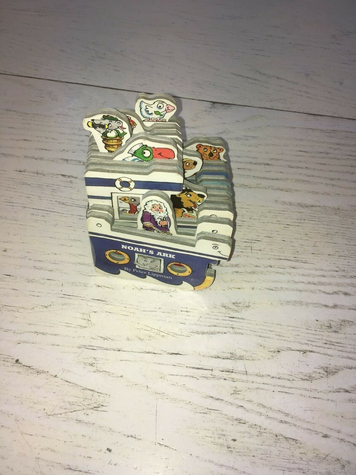 Noah's Ark Book HC Peter Lippman Mini House Workman Pop-Up Thick Bible ...