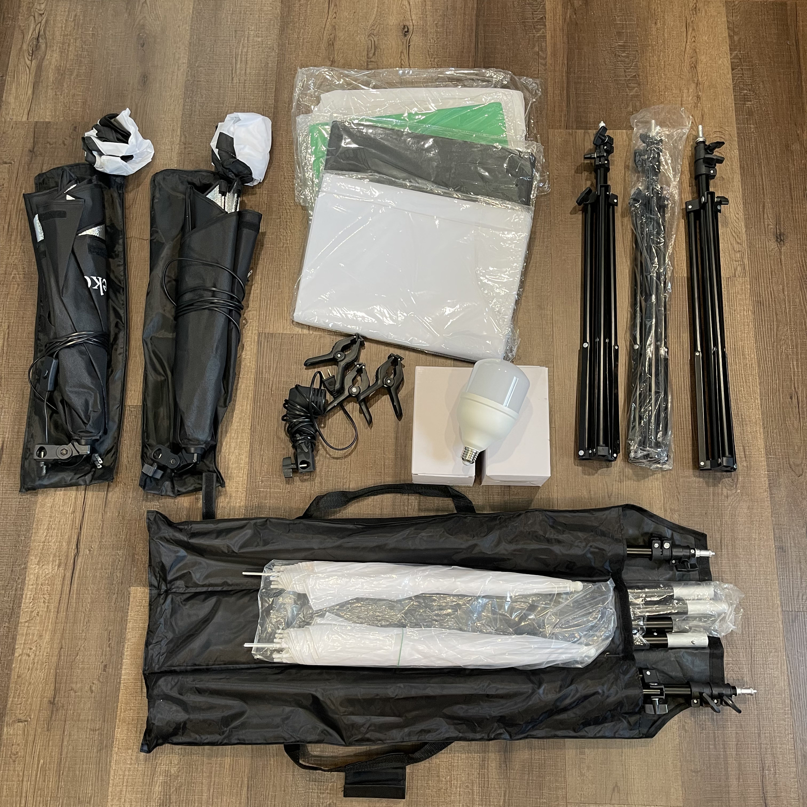 Photography Studio Lighting Backdrop Stand & Light Set Photo Light Kit ...