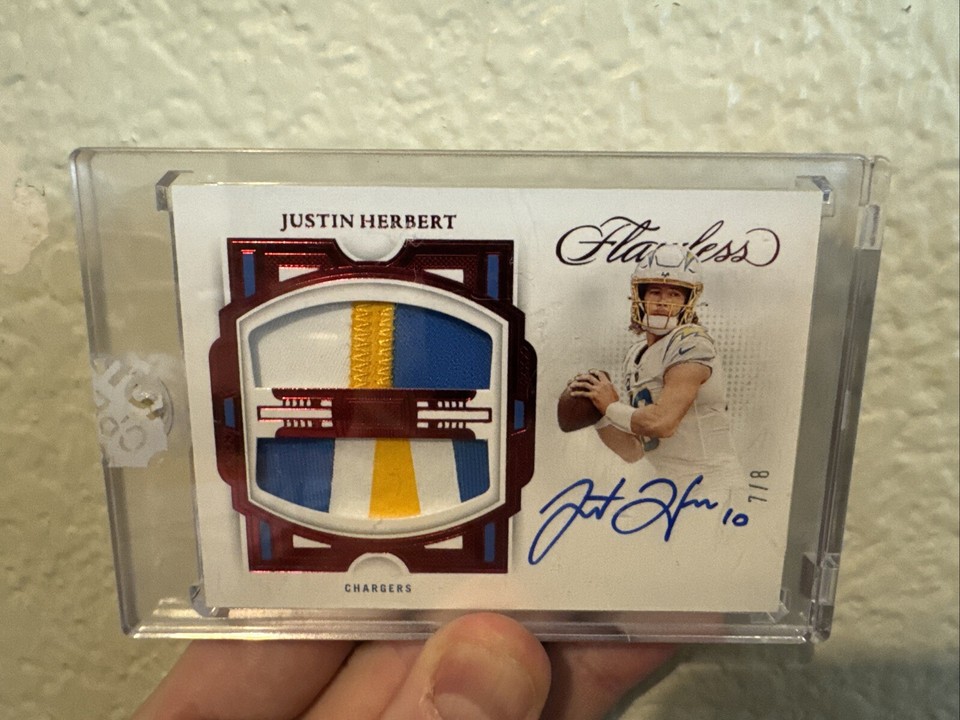 2022 Panini Flawless Dual Patch Autographs #DPA-JH Justin Herbert 7/8 ...