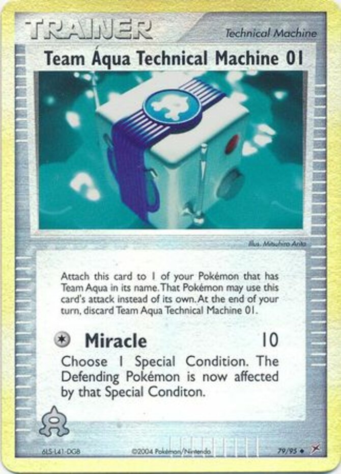 1x Team Aqua Technical Machine 01 - 79/95 - Uncommon - Reverse Holo ...